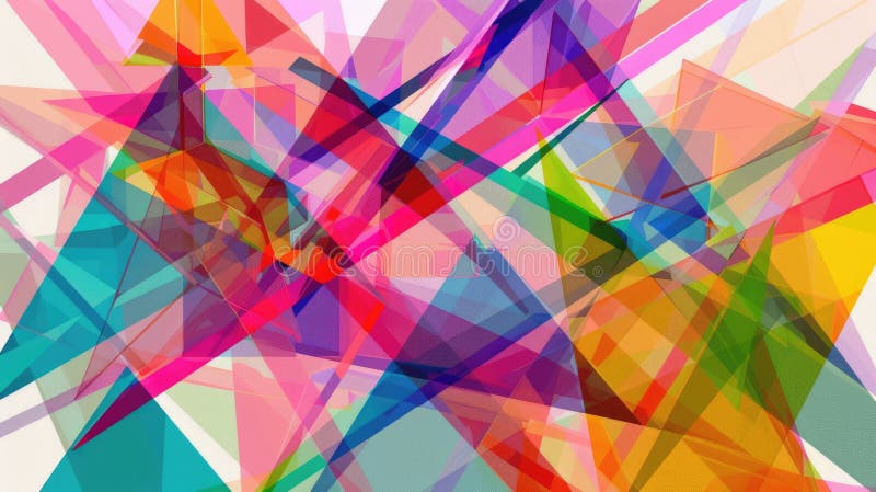 Colorful Geometric Triangles in Overlapping Pattern. Abstract Artwork ...