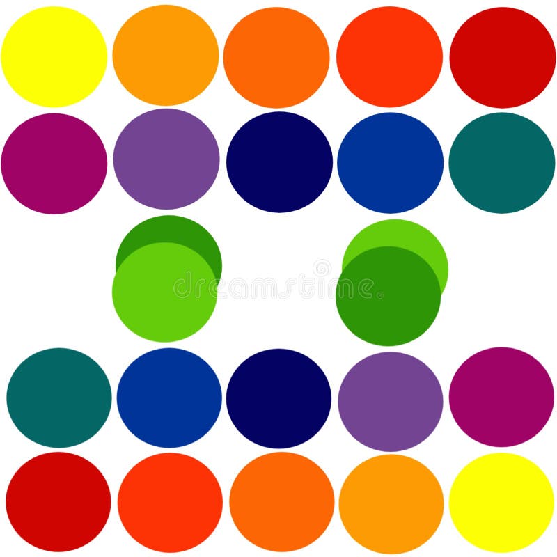 Colorful, Geometric Variation with Lines and Circles. Variation of ...