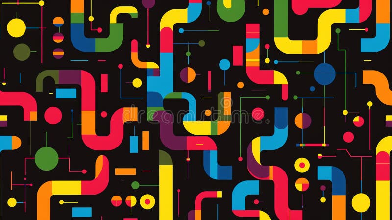 Colorful Geometric Vector Pattern with Numbers and Letters, Perfect for ...