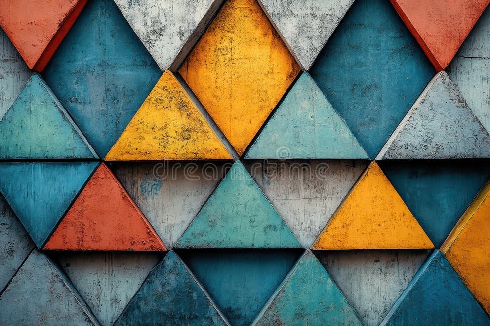 Colorful Geometric Wall Pattern Stock Photo - Image of vivid ...