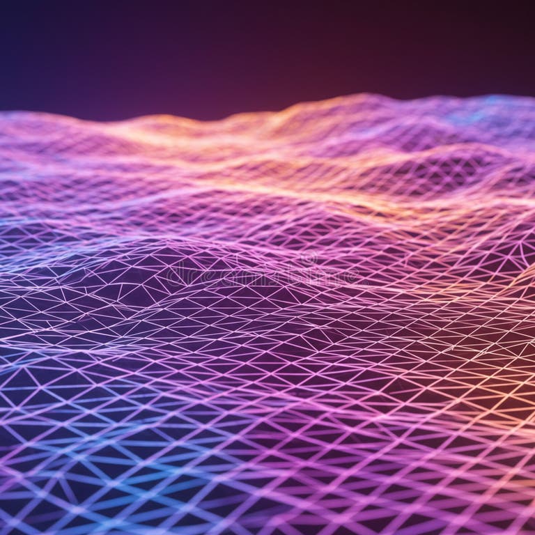 Colorful Geometric Wave Pattern Formed by Interlocking Triangular Mesh ...