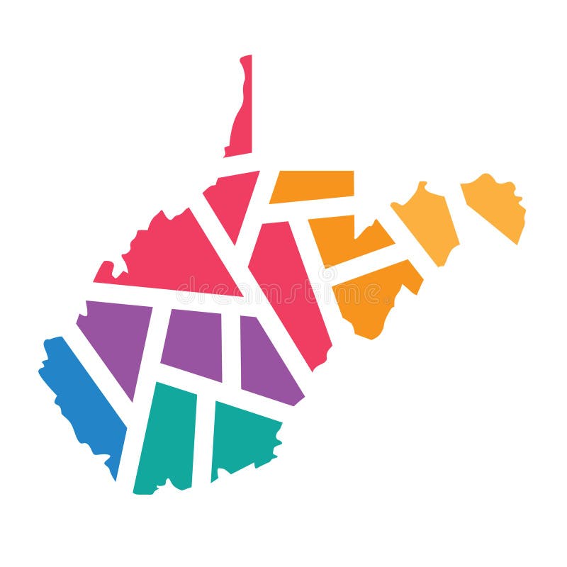 Colorful Geometric West Virginia Map Stock Vector - Illustration of ...