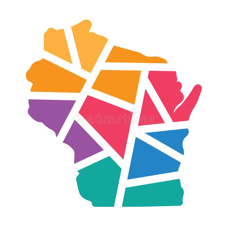 Outline of Wisconsin map stock vector. Illustration of province - 196869638