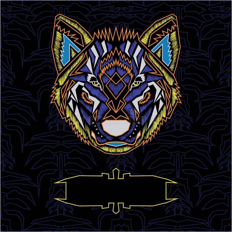 Colorful Geometric Wolf Template Stock Vector - Illustration of ...