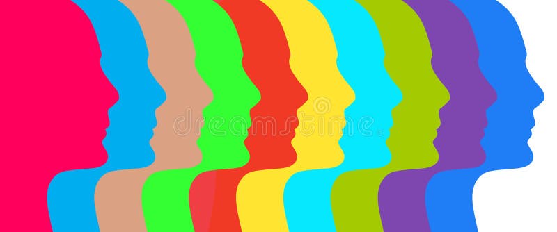 Colorful Geometrical Head Shapes - Diversity Concept Stock Vector ...