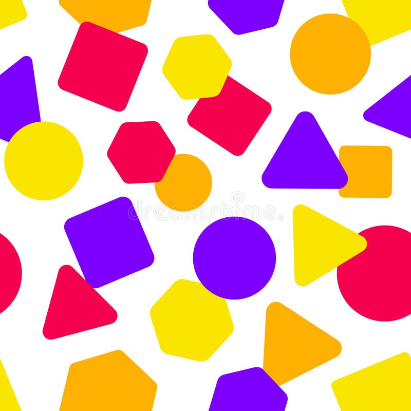 Colorful Geometry Shapes Seemless Pattern Stock Illustration ...