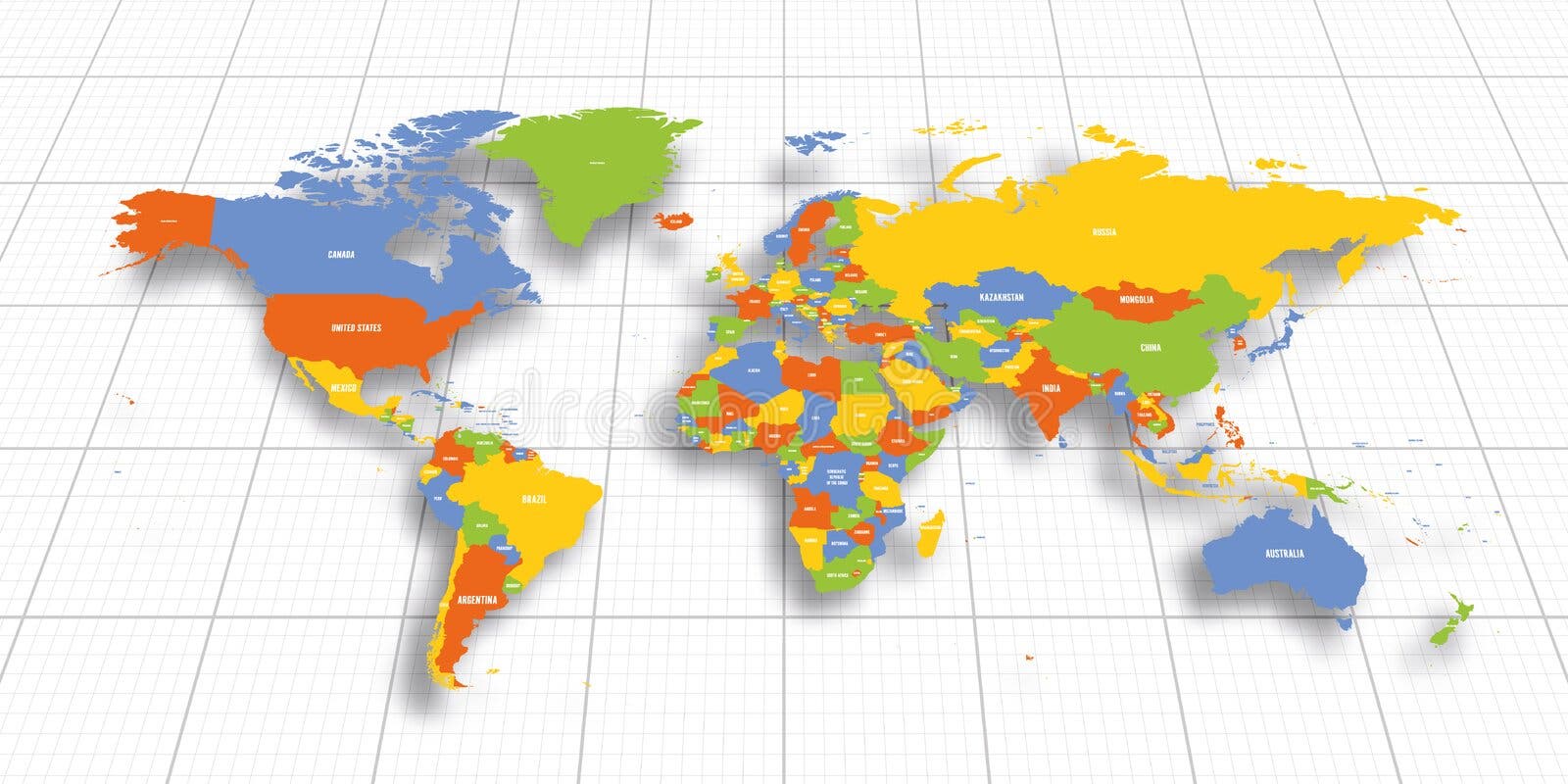 Geopolitical World Map. High Detail Political Map with Country Names ... Geopolitical World Map. High Detail Political Map with Country Names ...