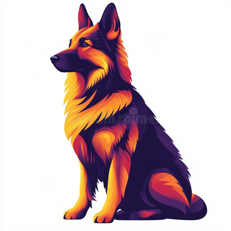 German Shepherd Logo stock illustration. Illustration of colors - 356053538