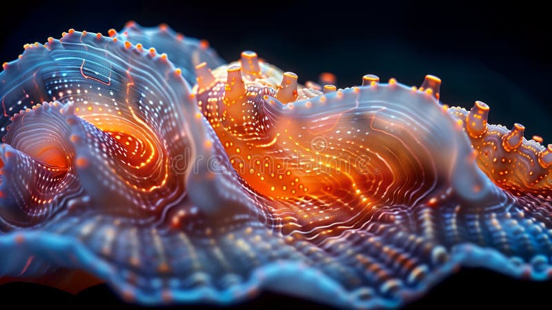 Close Up of a Giant Shell in an Underwater Environment Stock Photo ...