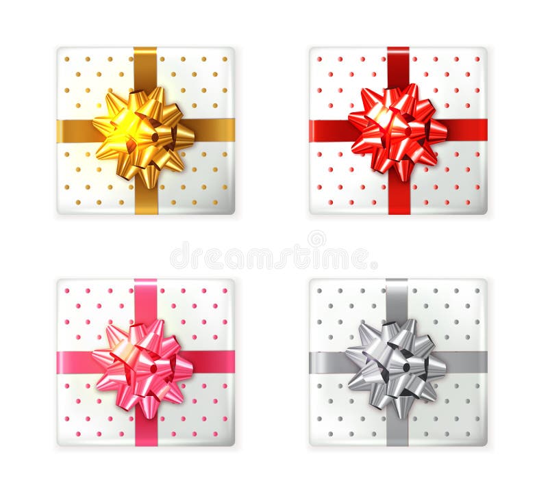 Colorful Gift Box Set Vector Realistic. Product Placement Mock Up ...