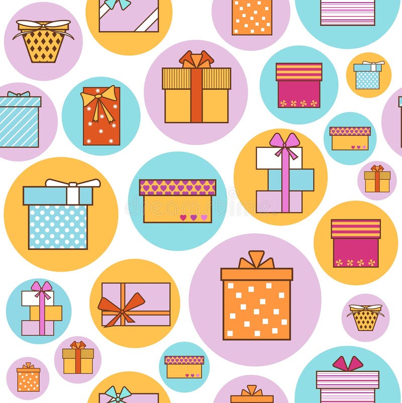 Colorful Gift Boxes Background Pattern. Vector Stock Vector ...