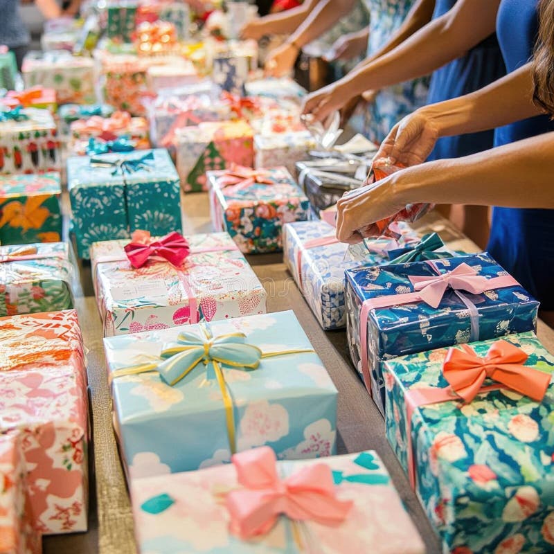 Colorful Gift Boxes with Bows and Patterns Stock Illustration ...