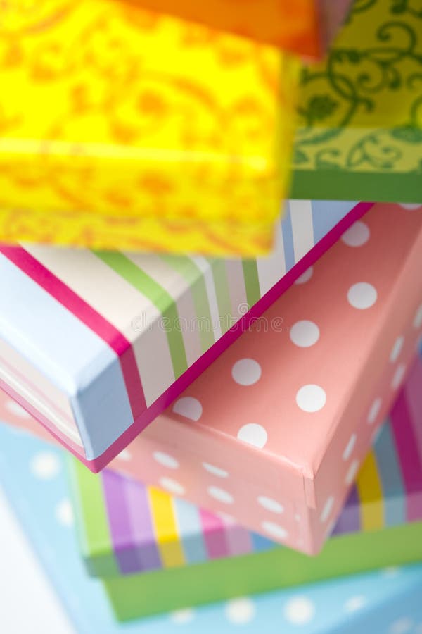 Colorful Gift Boxes Close-up Stock Photo - Image of cardboard, stack ...