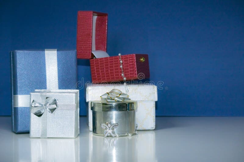 Colorful Gift Boxes of Different Shapes Stock Photo - Image of gift ...