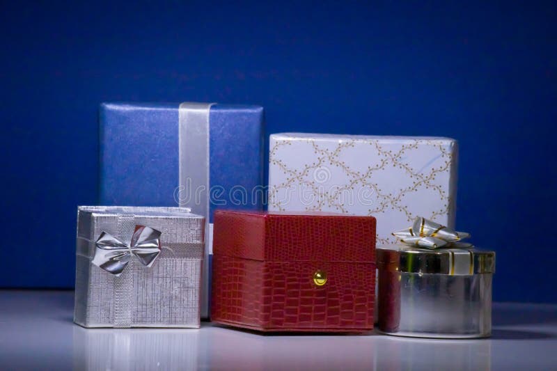 Colorful Gift Boxes of Different Shapes Stock Photo - Image of isolated ...