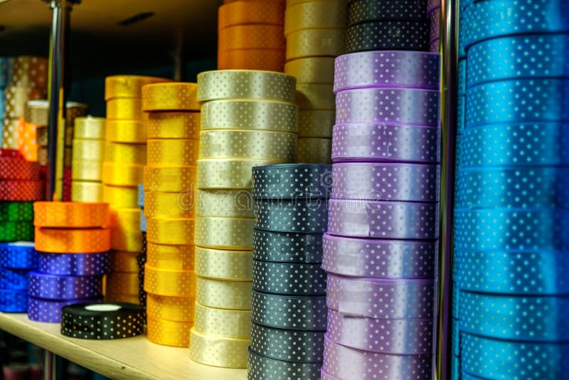 Colorful gift ribbon rolls stock photo. Image of curl - 82999908