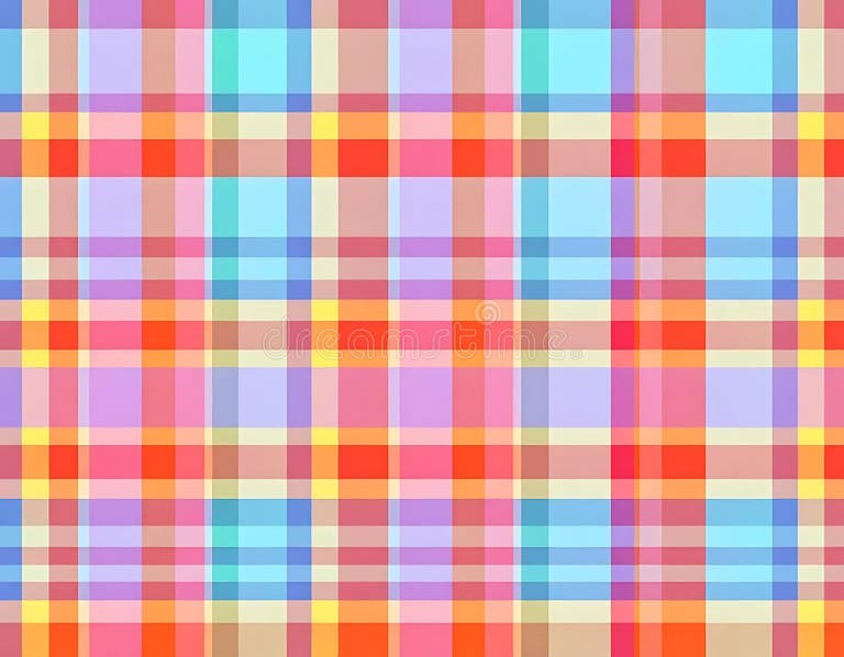 Colorful Gingham Pattern with Bright Rainbow Checkered Design Stock ...