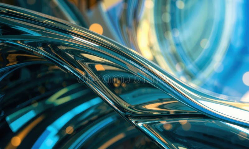Colorful Glass Abstract Design with Smooth Curves and Reflections ...