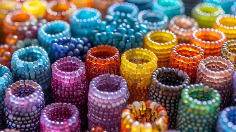Colorful Glass Beads for Crafts Stock Photo - Image of vibrant, closeup ...