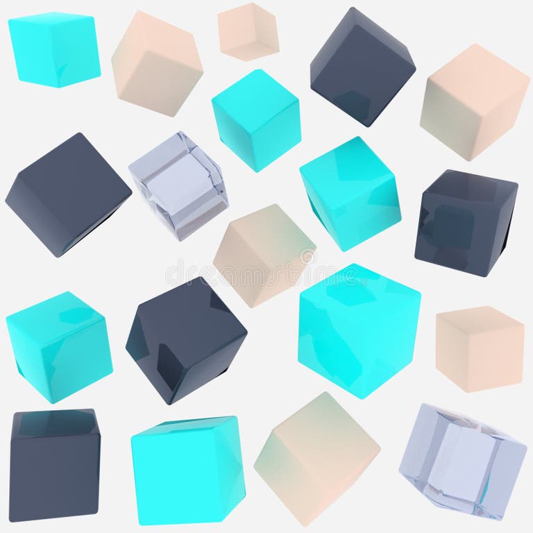 Colorful Glass Blocks Seamless Pattern Render Stock Illustration ...