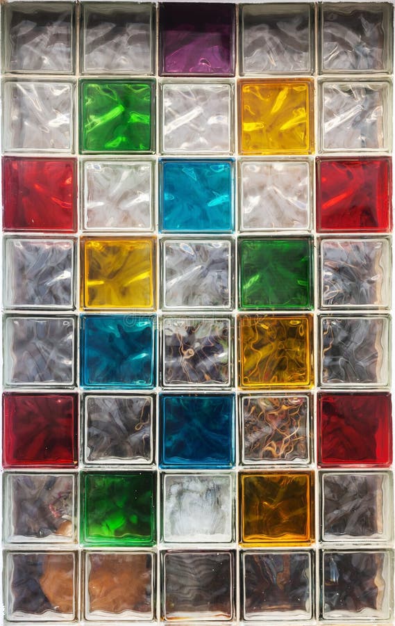 Colorful Glass Blocks in the Window, Background Texture Stock Photo ...