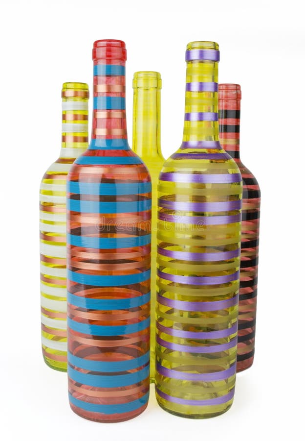 Colorful glass bottles stock photo. Image of beverage - 36828210