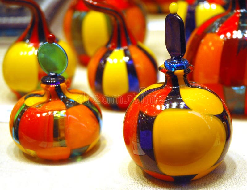 Colorful Glass Bottles for Perfume Stock Image - Image of colorful ...