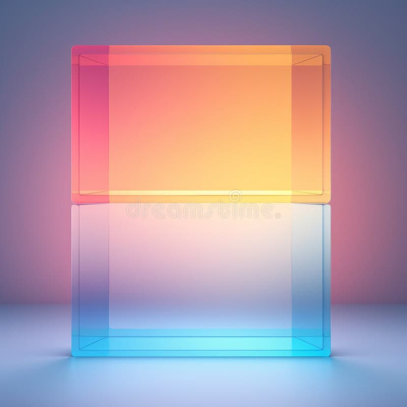 Colorful Glass Box: a Psychedelic Tableaux of Light and Shadow Stock ...
