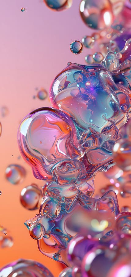 Colorful Glass Bubbles and Waves Background and Wallpaper Stock Image ...