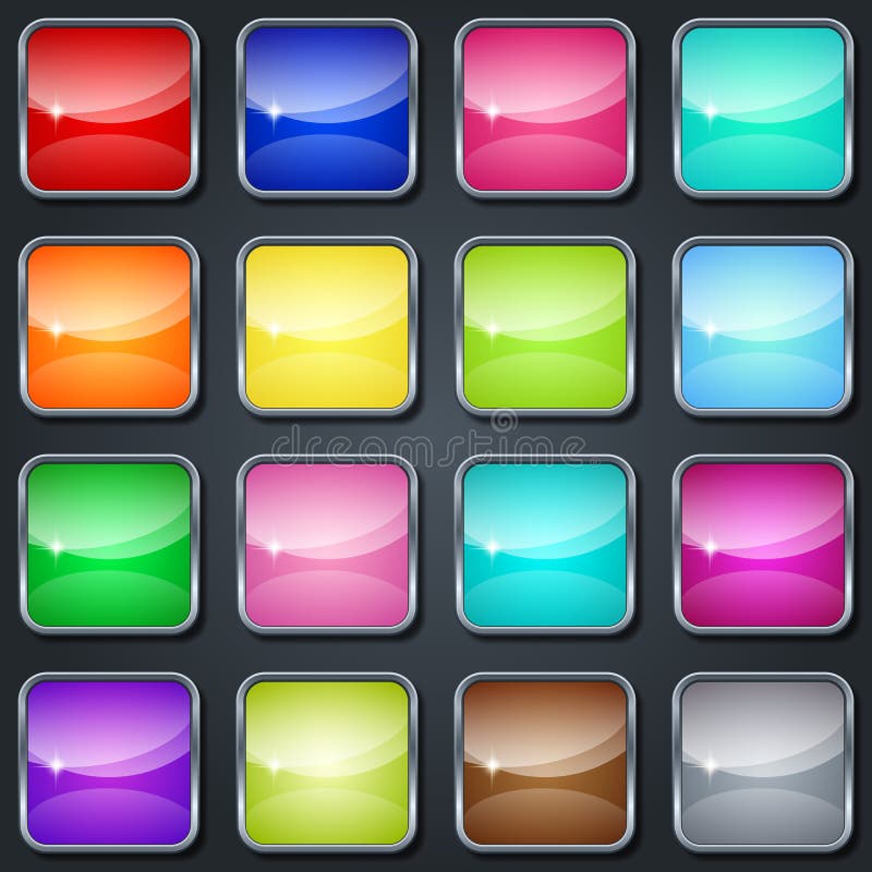 Colorful glass buttons stock illustration. Illustration of graphic ...