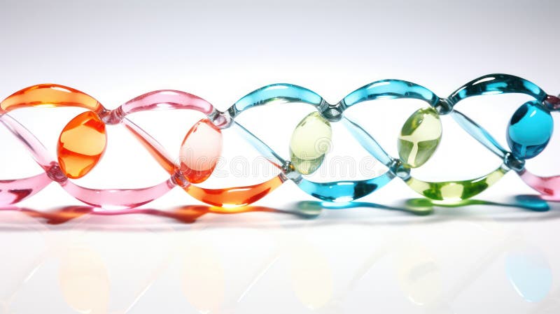 A Colorful Glass Chain with a Green and Yellow Bead Stock Illustration ...