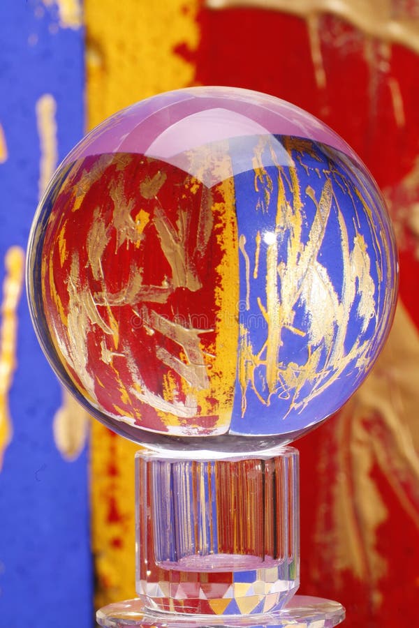 Colorful Glass Crystal Ball Stock Photo - Image of colourful ...