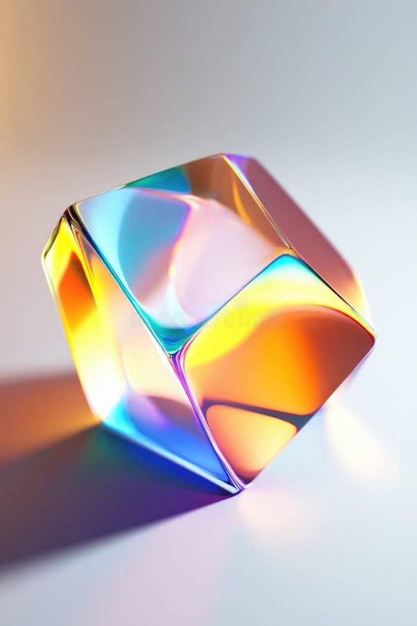 Colorful Glass Cube stock illustration. Illustration of translucent ...