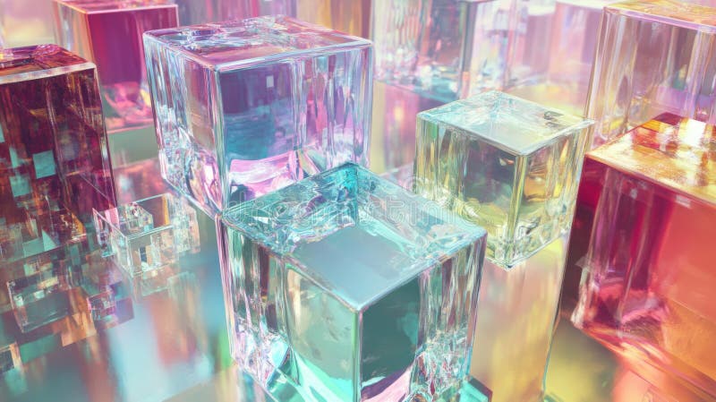 Colorful Glass Cubes Abstract Background Stock Illustration ...