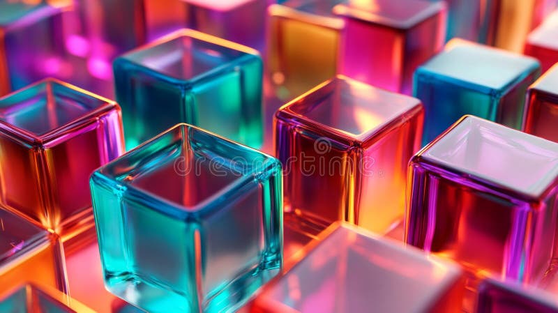 Colorful Glass Cubes Abstract Background Stock Illustration ...