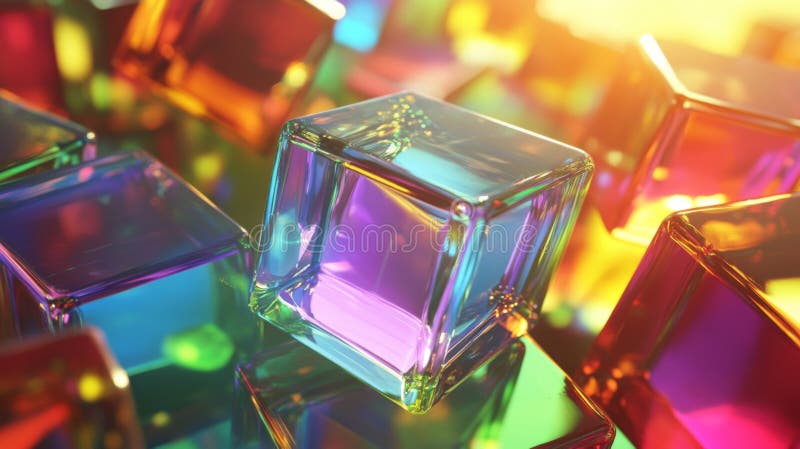 Colorful Glass Cubes Abstract Background Stock Illustration ...