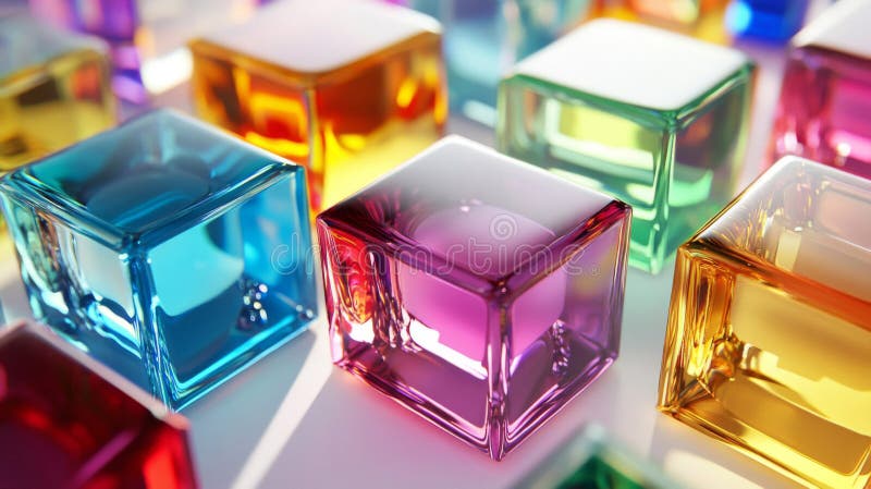 Colorful Glass Cubes Abstract Background Stock Illustration ...
