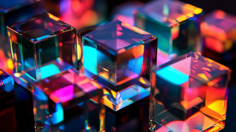 Colorful Glass Cubes Abstract Background Stock Illustration ...