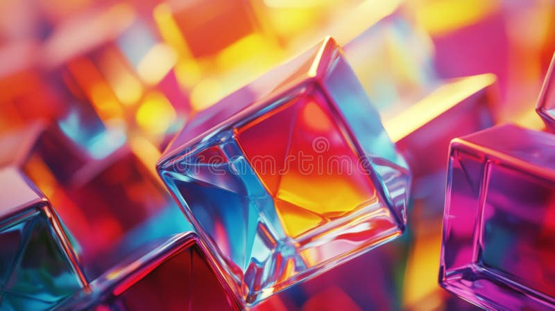 Colorful Glass Cubes Abstract Background Stock Illustration ...