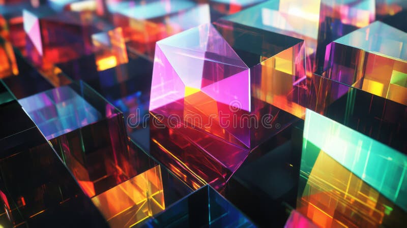 Colorful Glass Cubes Abstract Geometric Design Stock Illustration ...