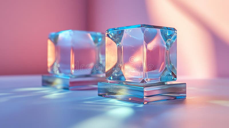 Colorful Glass Cubes with Soft Light Reflection Generative AI Stock ...