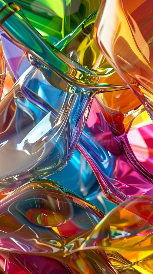 Colorful Glass 3D Object, Abstract Wallpaper Background. Stock Image ...