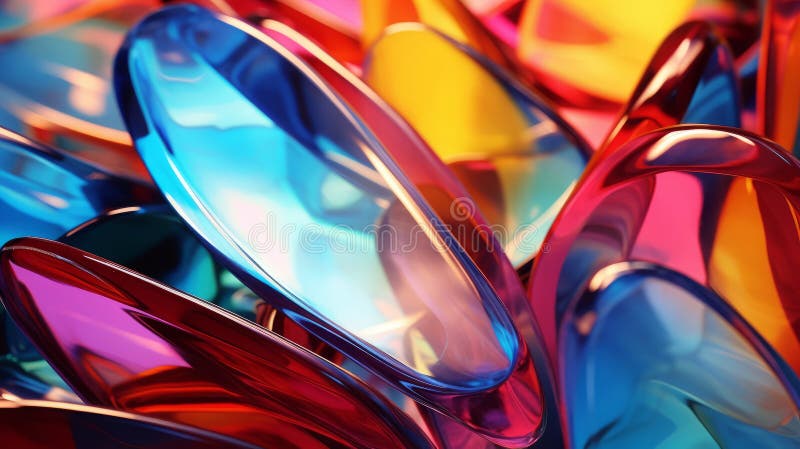 Colorful Glass 3D Object Abstract Wallpaper Background AI Generated ...
