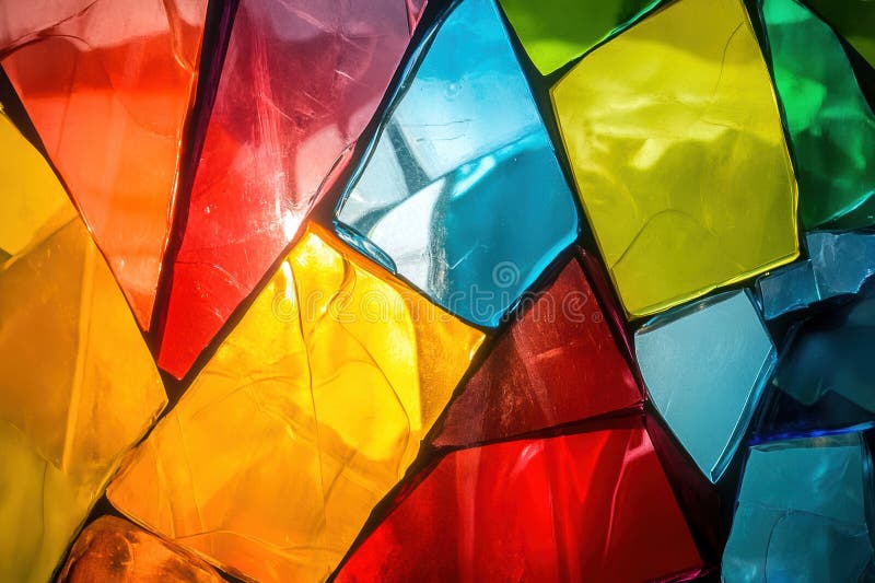 Colorful Glass Fragments Create a Vibrant, Patterned Display. Stock ...