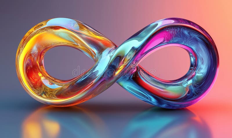 Colorful Glass Infinity Symbol Representing Eternity and Continuity in ...