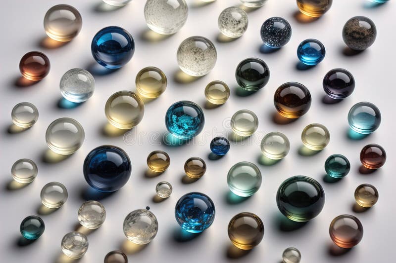 Colorful Glass Marbles on a the Table. Selective Focus Stock ...
