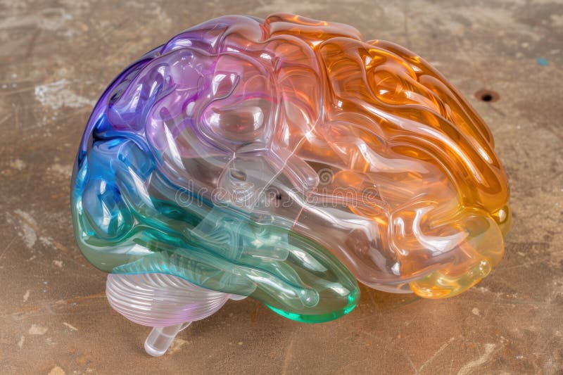 Colorful Glass Model of the Human Brain Stock Illustration ...