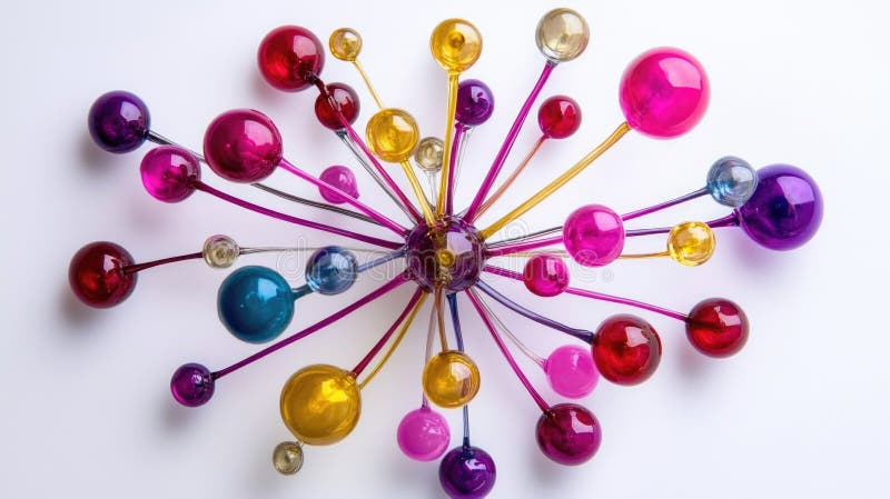 Colorful Glass Orbs Burst Design with Vibrant Spheres on White ...