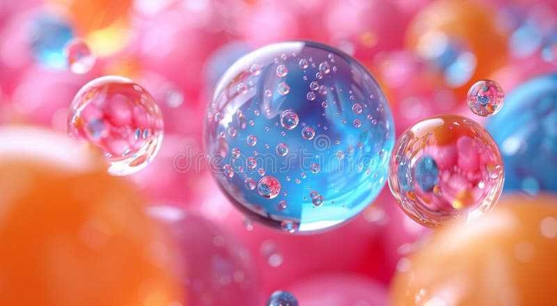 Colorful Glass and Paint Bubbles Textured Background.Macro.AI ...