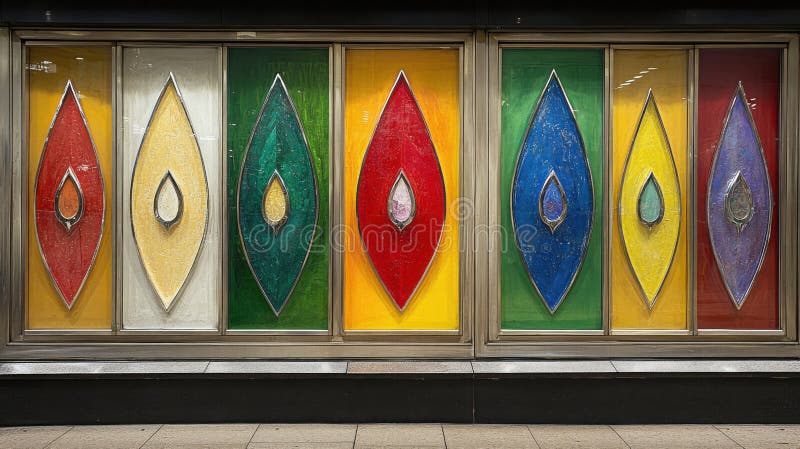 Colorful Glass Panel Art stock photo. Image of style - 365584456